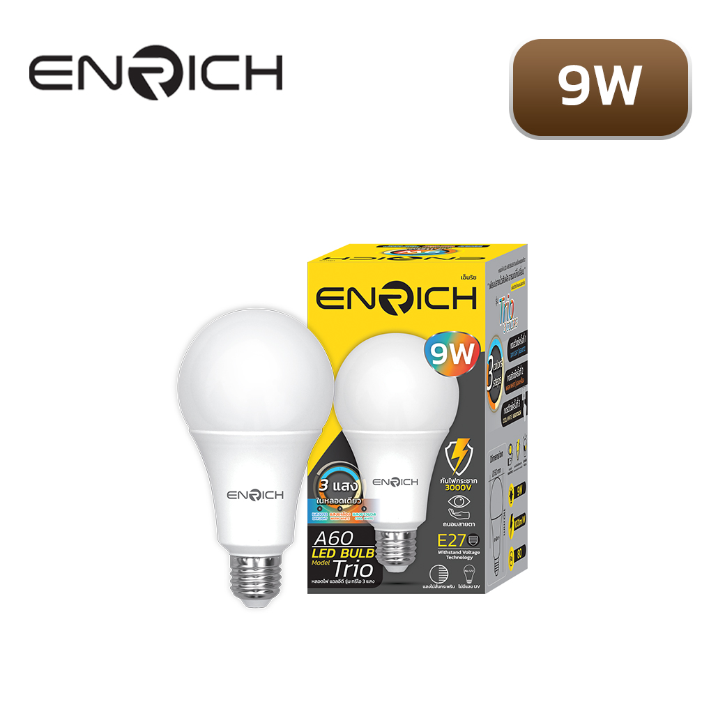 หลอดไฟ LED BULB ENRICH TRIO 3 COLORS 9W - ENRICH LIGHTING ศูนย์รวม ...